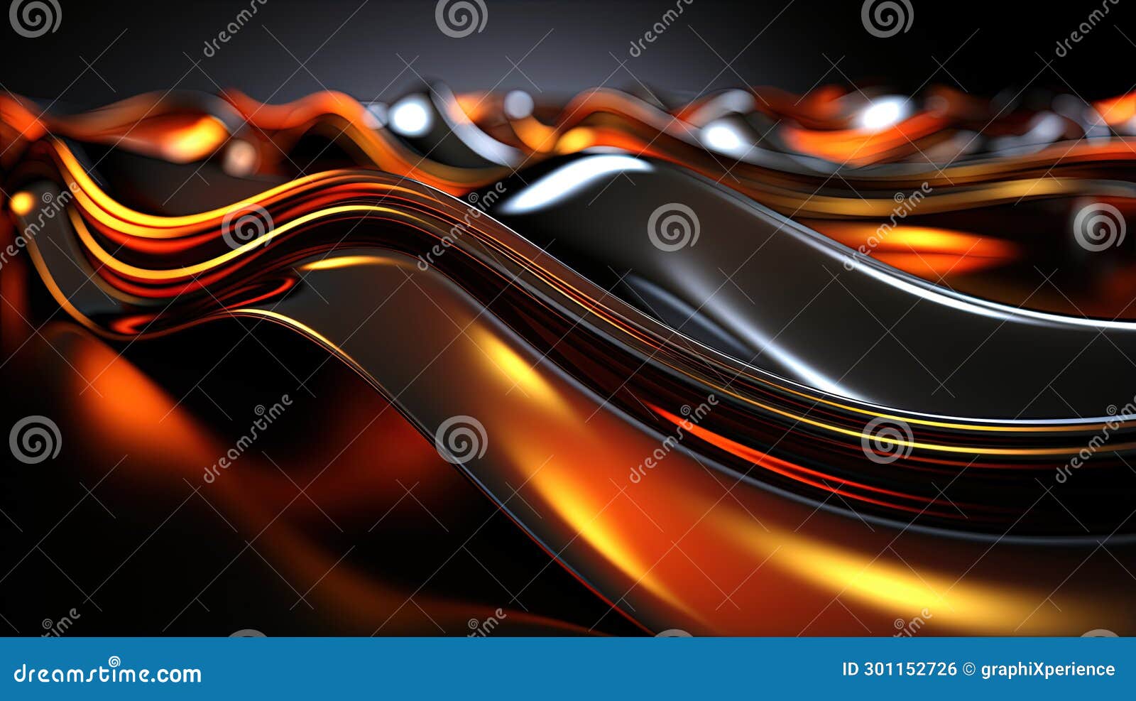 Amber Glow Lines on Black stock illustration. Illustration of digital ...