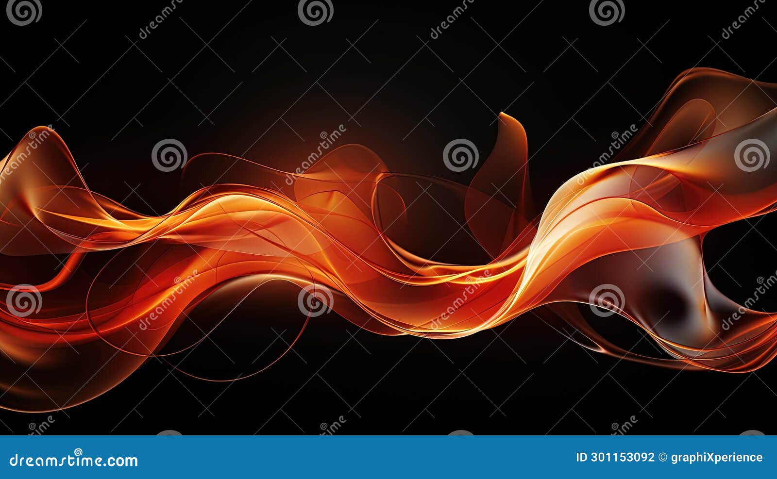 Amber Glow Lines on Black stock illustration. Illustration of glowing ...