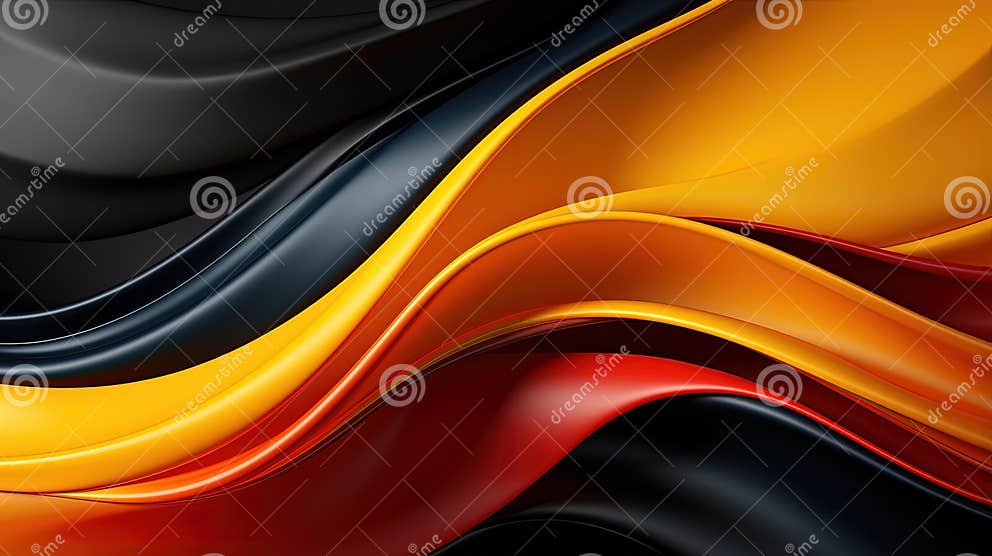 Amber Glow Lines on Black stock illustration. Illustration of modern ...