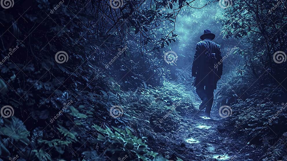 Sherlock Holmes in the Forest Stock Illustration - Illustration of ...
