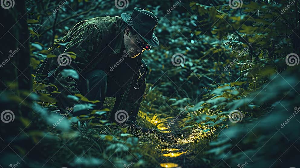 Sherlock Holmes in the Forest Stock Illustration - Illustration of ...