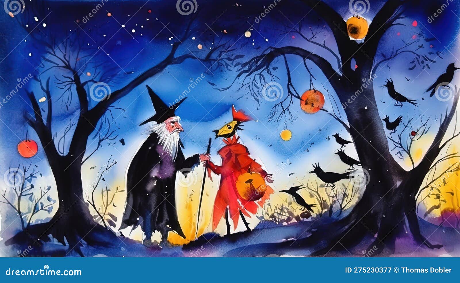 Beautiful Magical Witch Drawing Stock Illustration - Illustration of ...