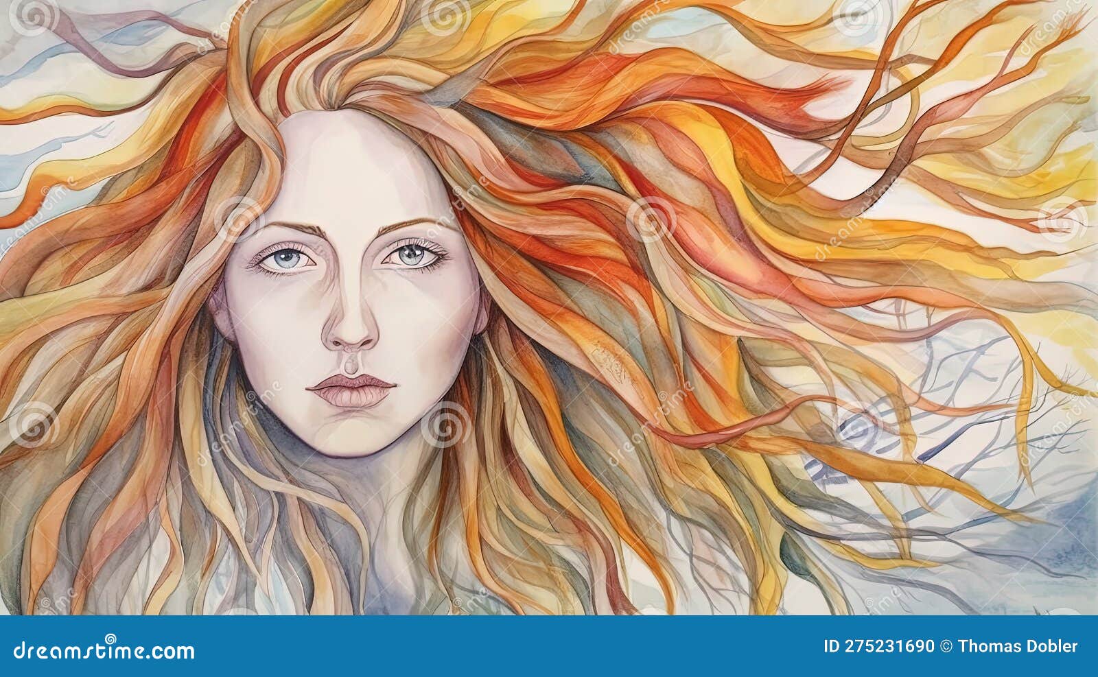 Beautiful Magical Witch Drawing Stock Illustration - Illustration of ...