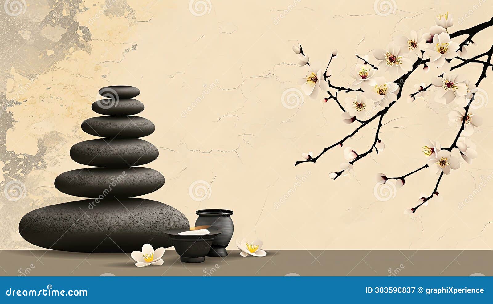 Minimalist Zen Design Background Stock Illustration - Illustration of ...