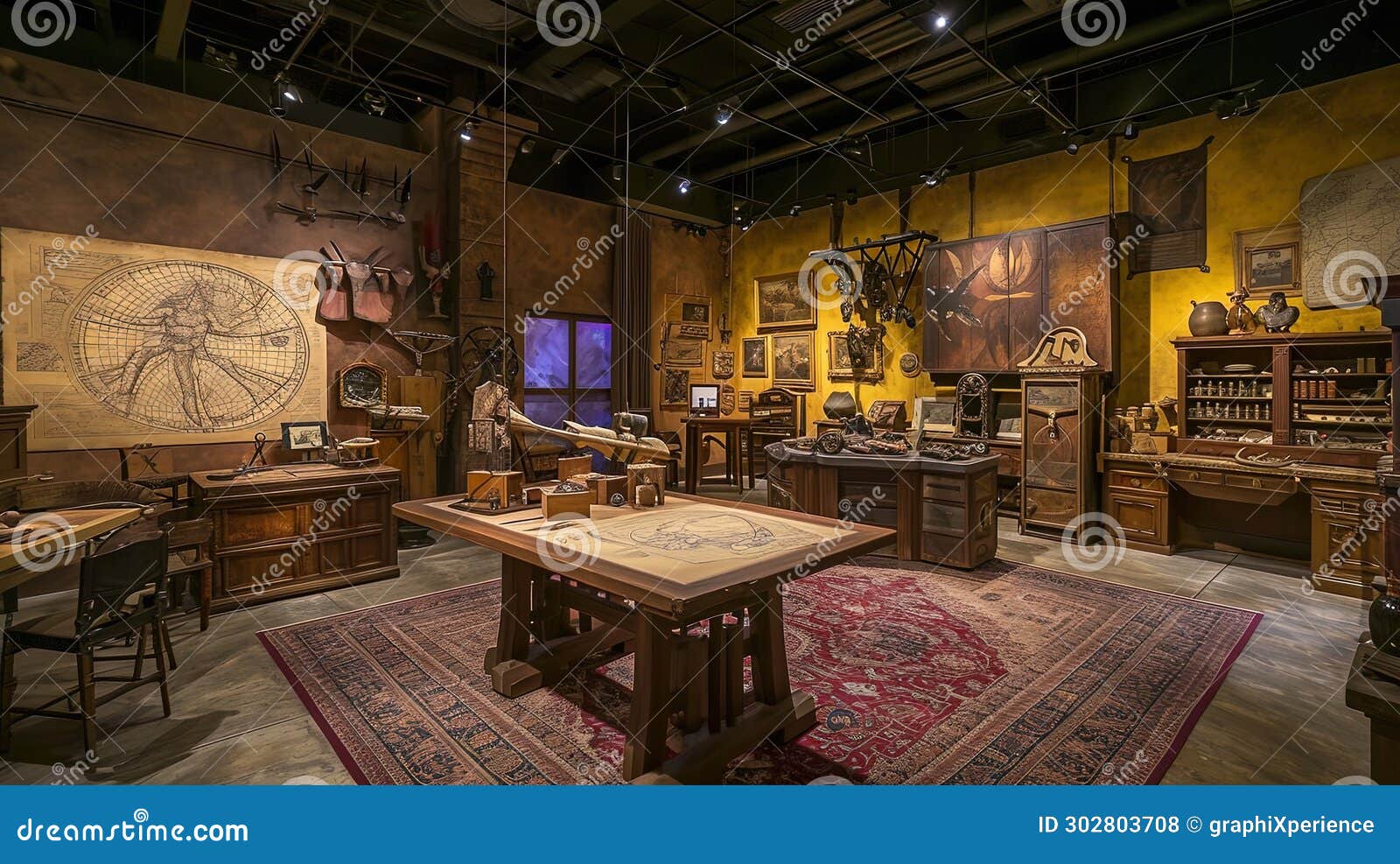 Renaissance Workshop stock illustration. Illustration of inside - 302803708