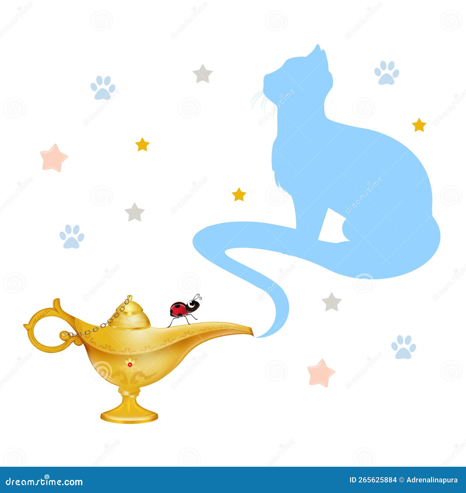 Illustration of genius cat stock illustration. Illustration of genie ...
