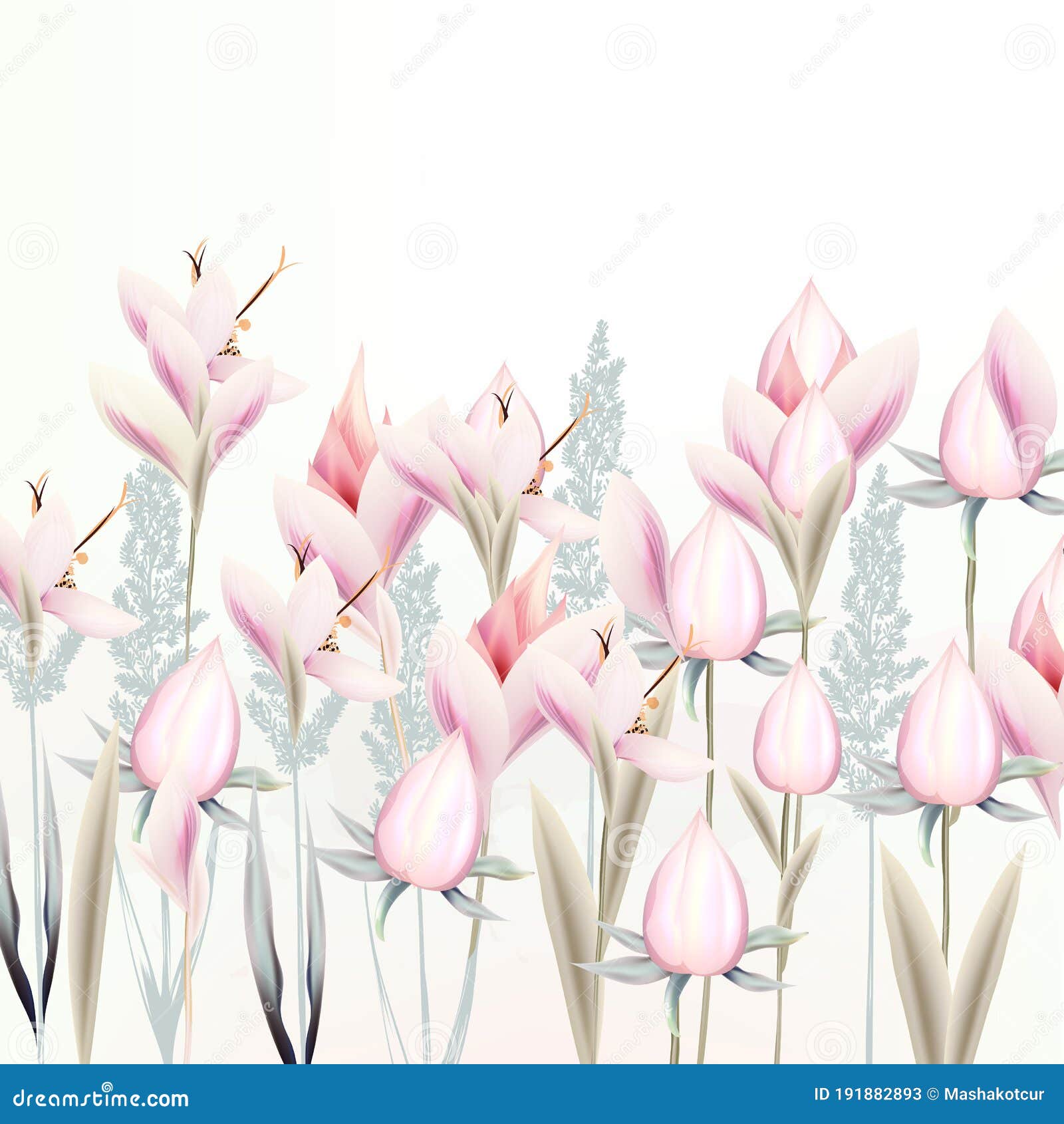 Crocus Flowers In Pastel Colors Cartoon Vector | CartoonDealer.com ...