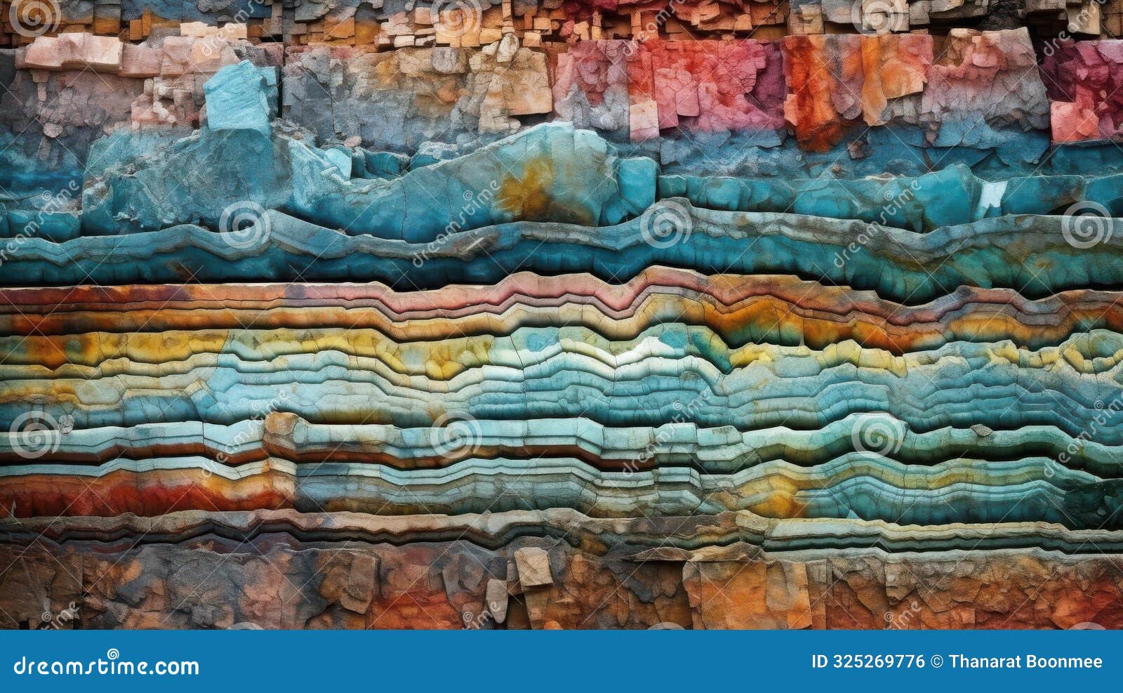 An Illustration of Geologic Rock Layers Showcasing Different Colors and ...