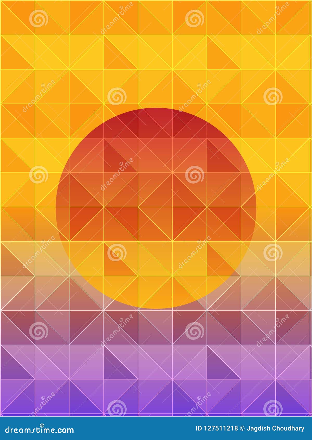 Illustration Of A Geometric Background Of Sun. Vector Of Geometric ...