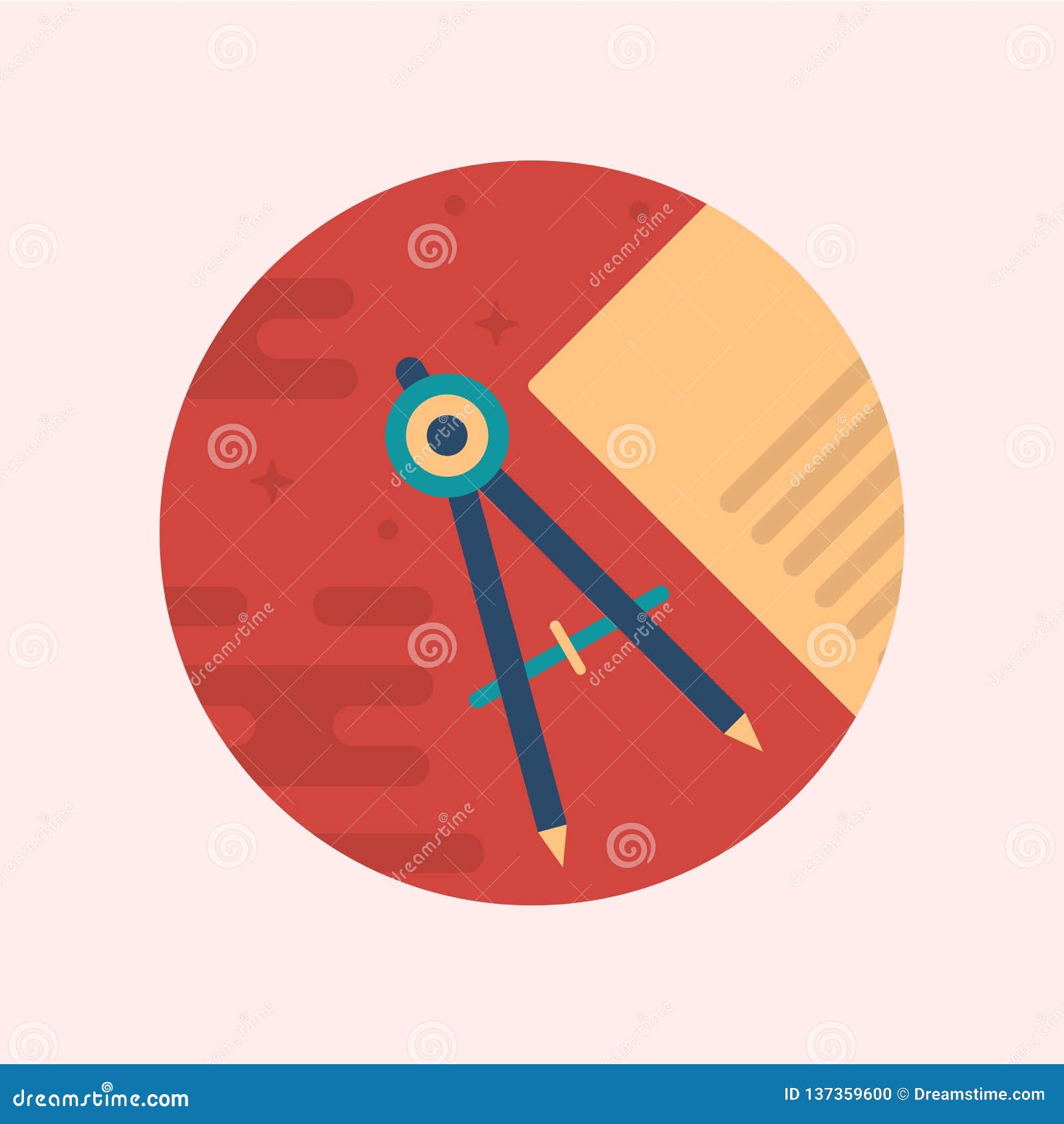 Illustration of a Geometric Callipers and Paper. Stock Vector ...