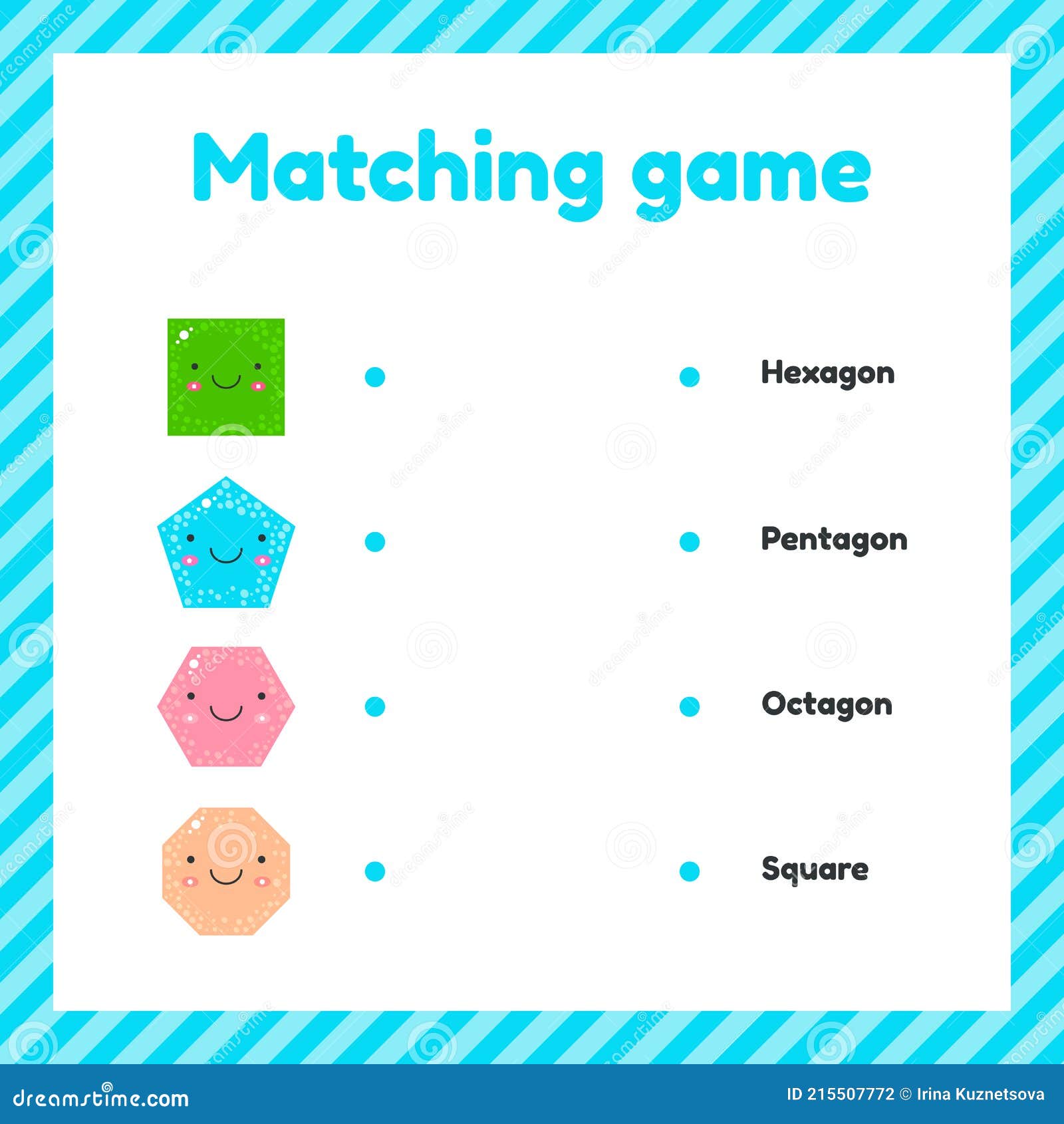 Illustration. Geometric Figures for Kids. Matching Game Stock ...