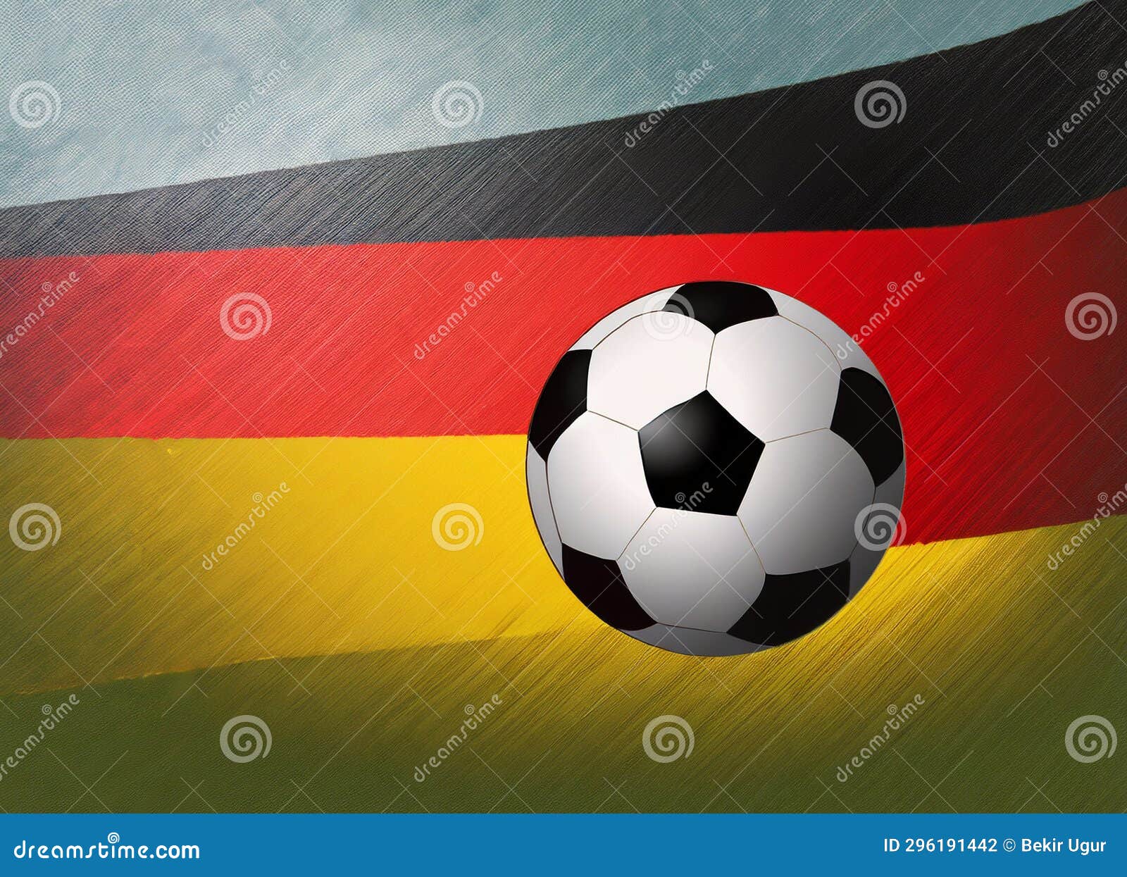 Illustration of a German Flag with the Soccer Ball Stock Illustration ...