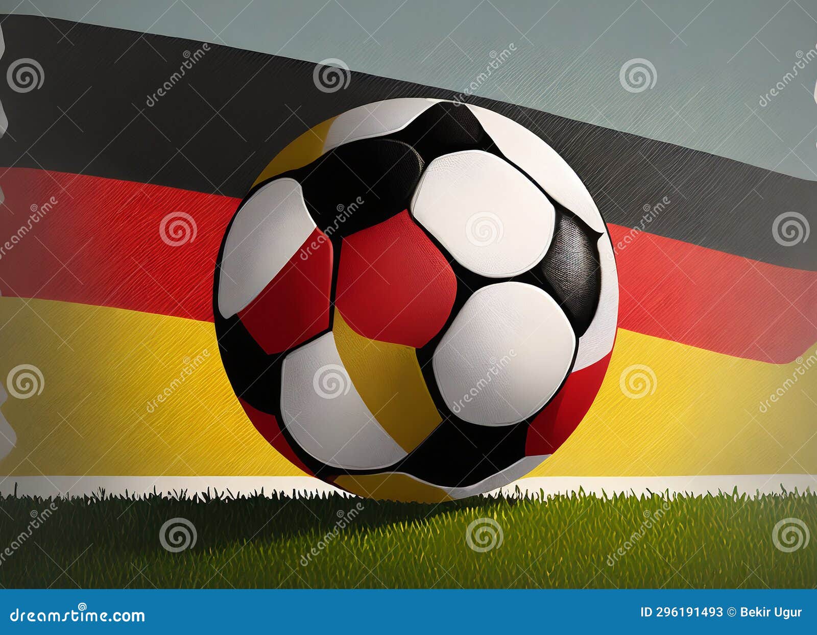 Illustration of a German Flag with the Soccer Ball Stock Illustration ...