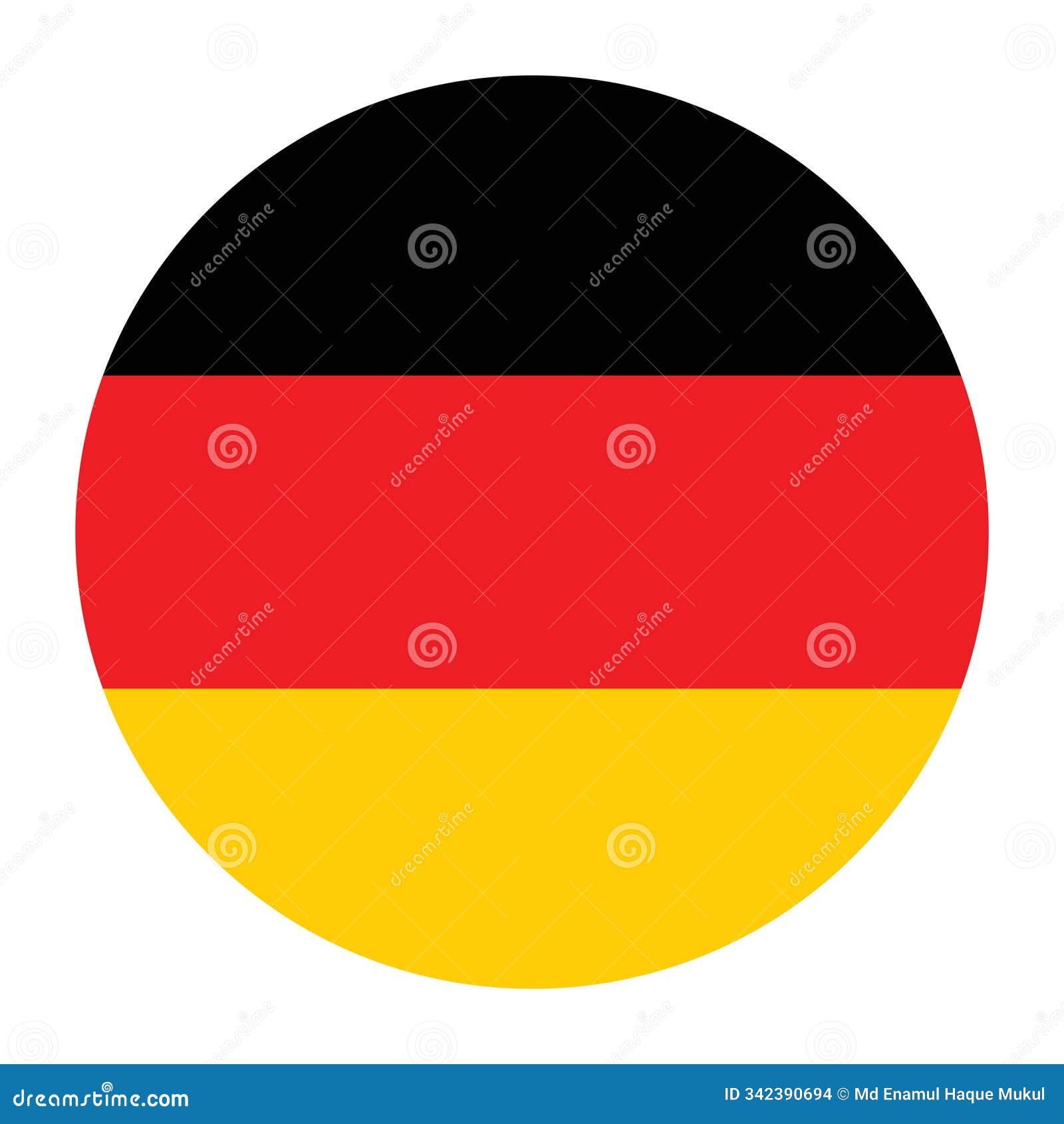 An Illustration of the Germany Round Flag. Flag of Germany. Stock ...