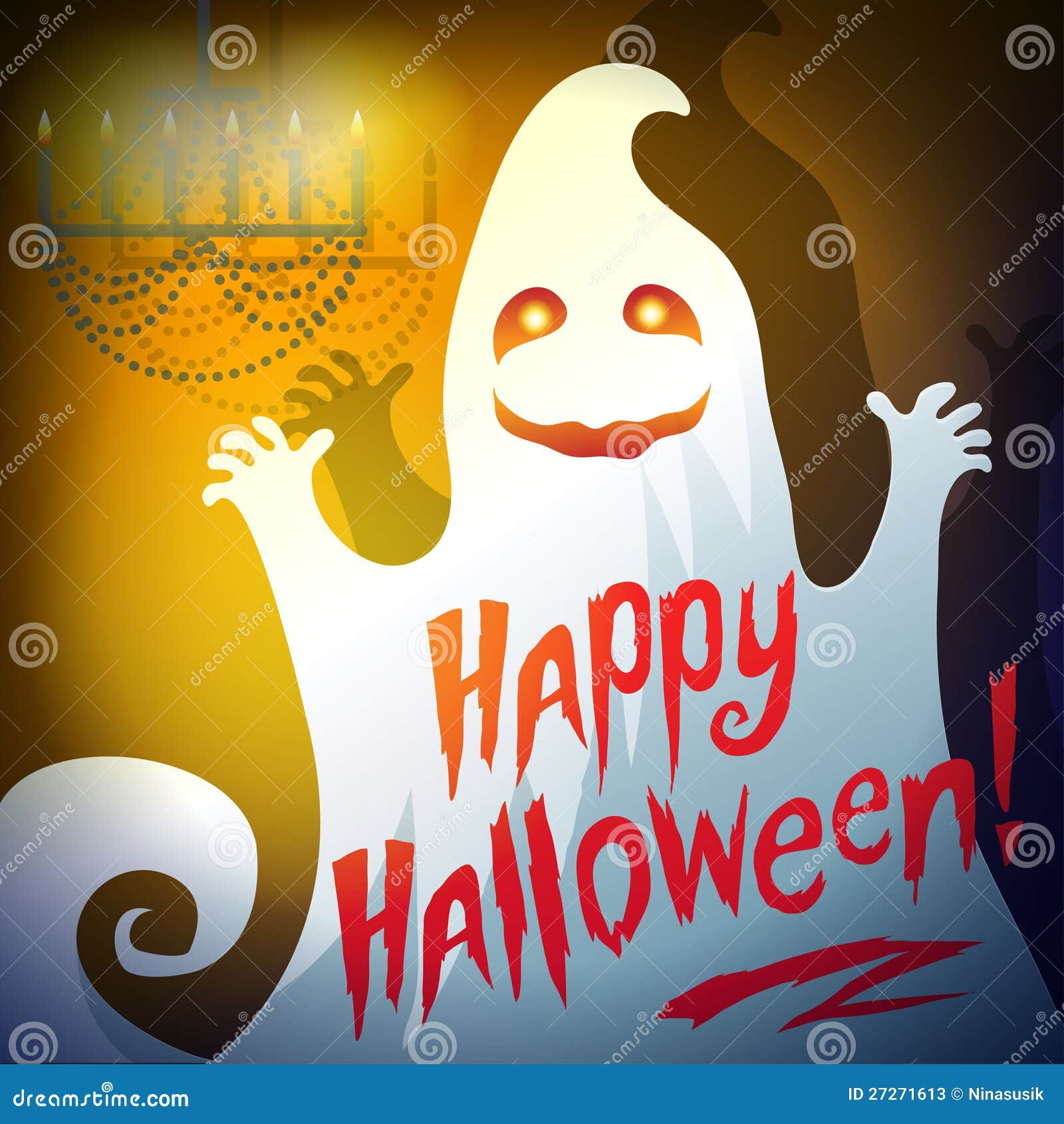Illustration of a Ghost Happy Halloween Stock Vector - Illustration of ...