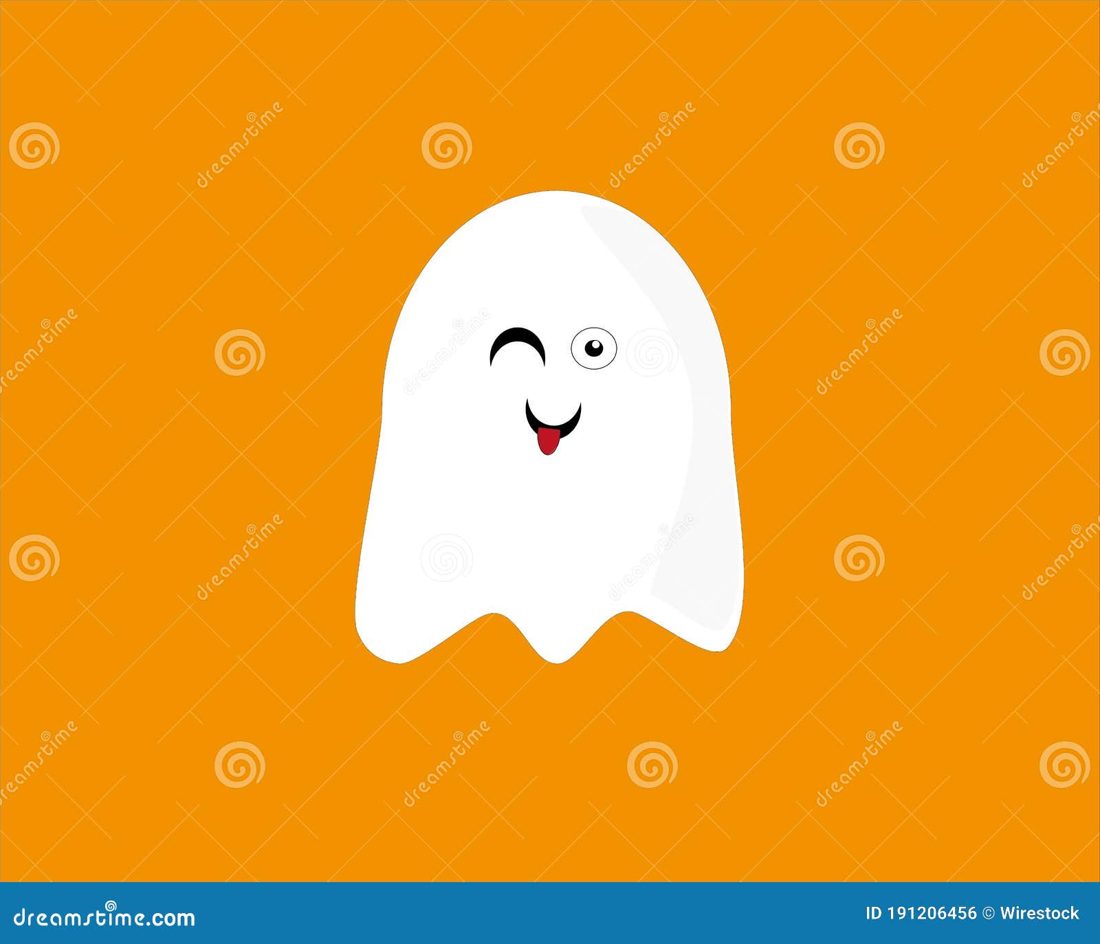 Illustration of a Ghost Winking with a Happy Face on an Orange ...