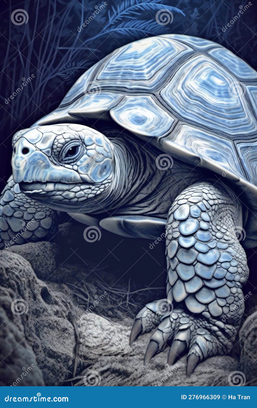 Illustration of a Giant Tortoise in a Marine Environment Stock ...
