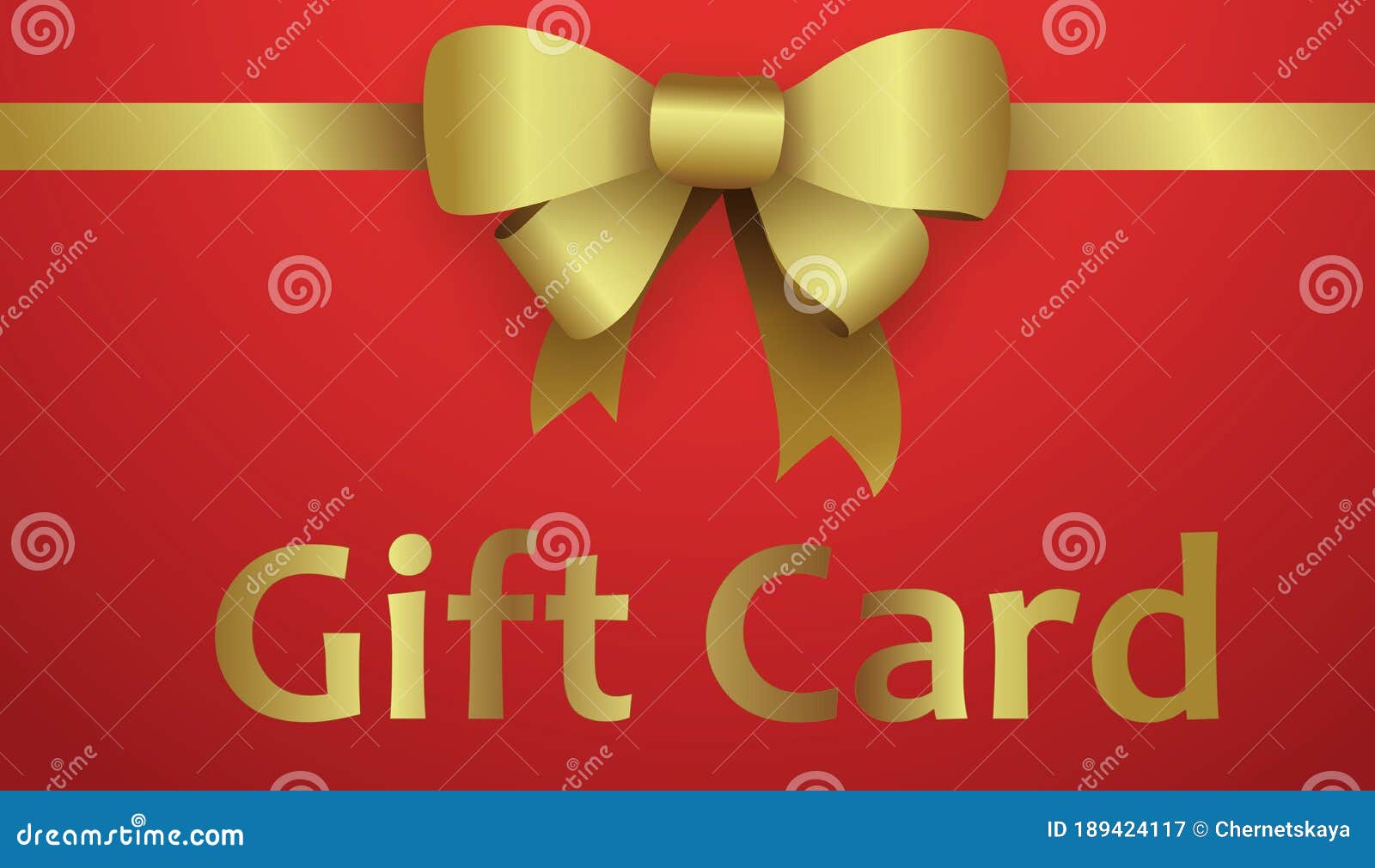 Gift Card with Bow and Ribbon Stock Illustration - Illustration of card ...