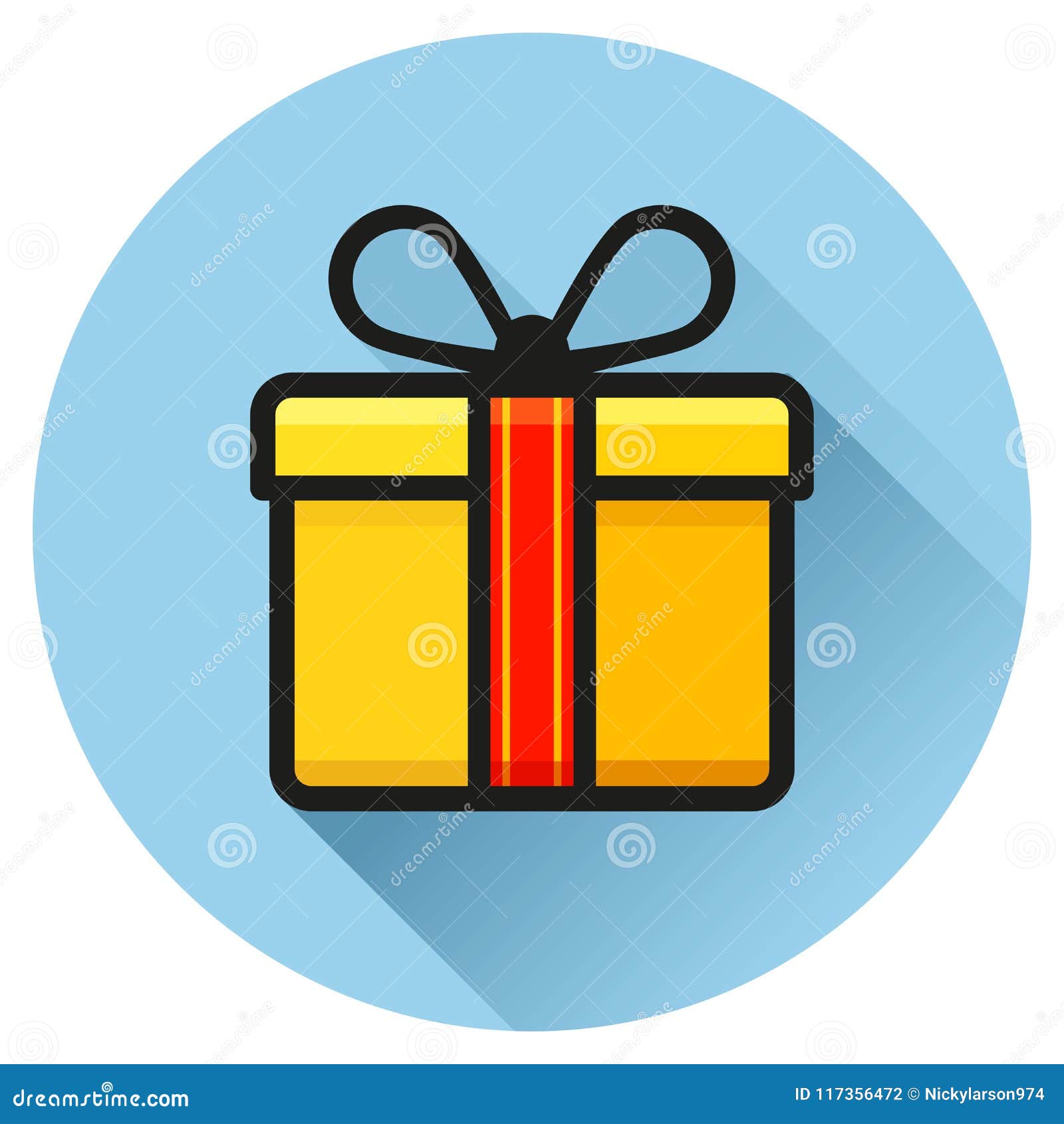 Gift circle blue flat icon stock vector. Illustration of shopping ...
