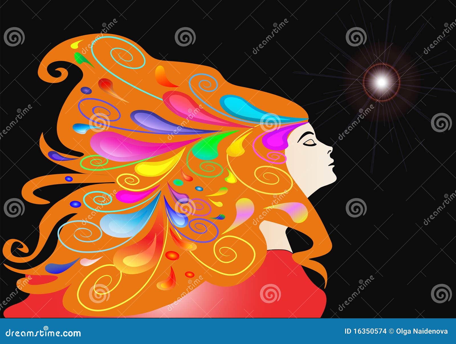 Illustration Girl with Developing Stock Vector - Illustration of ...