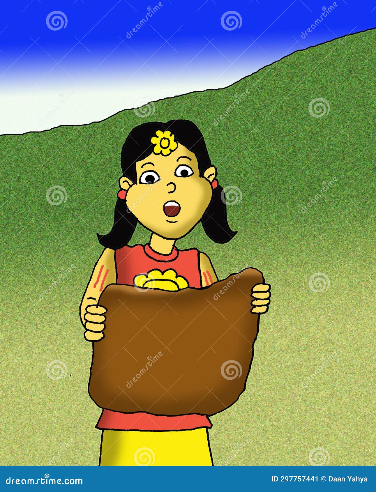 Illustration a Girl Reading Old Paper Stock Image - Image of paper ...