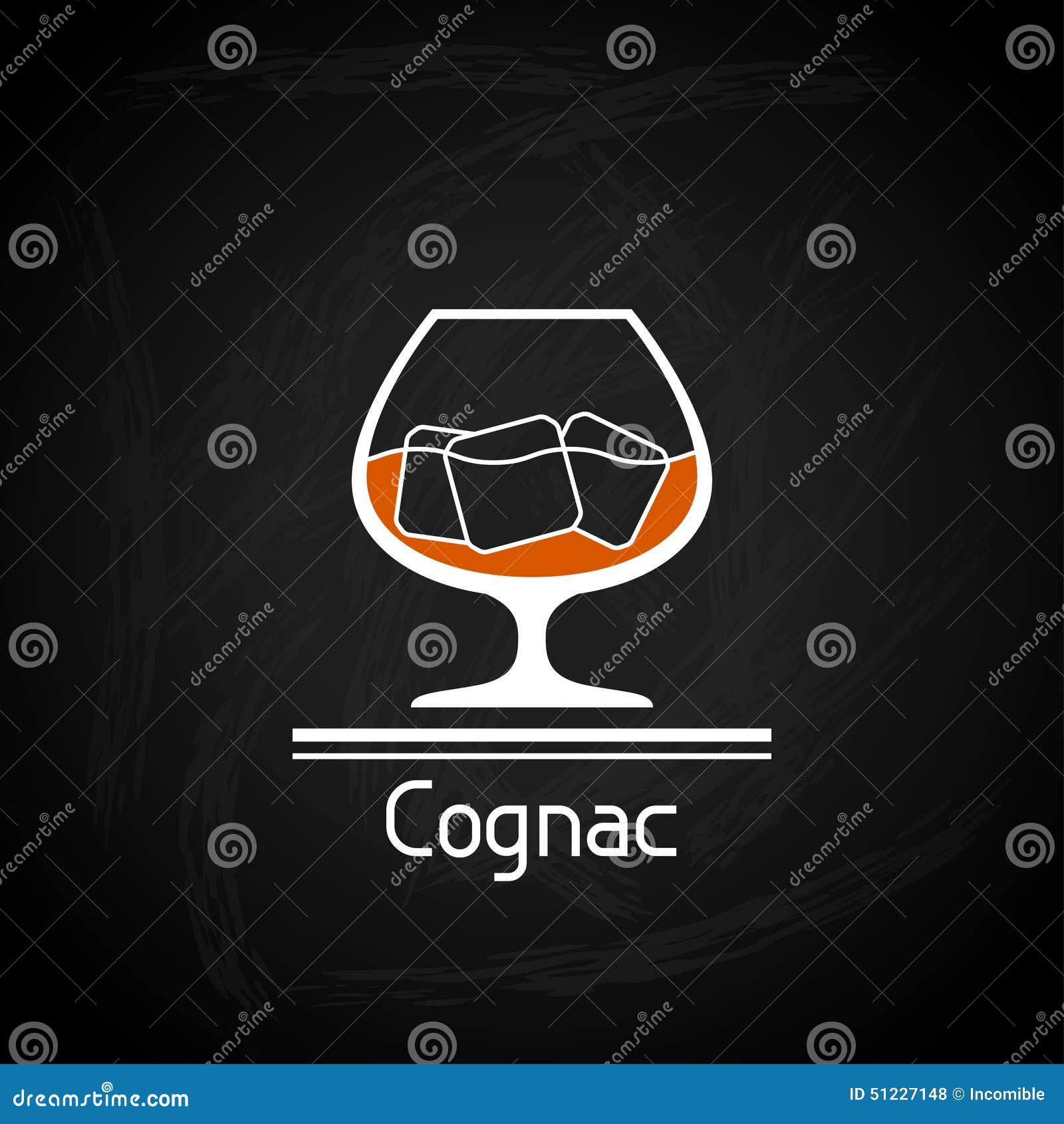 Illustration with Glass of Cognac for Menu Cover Stock Vector ...