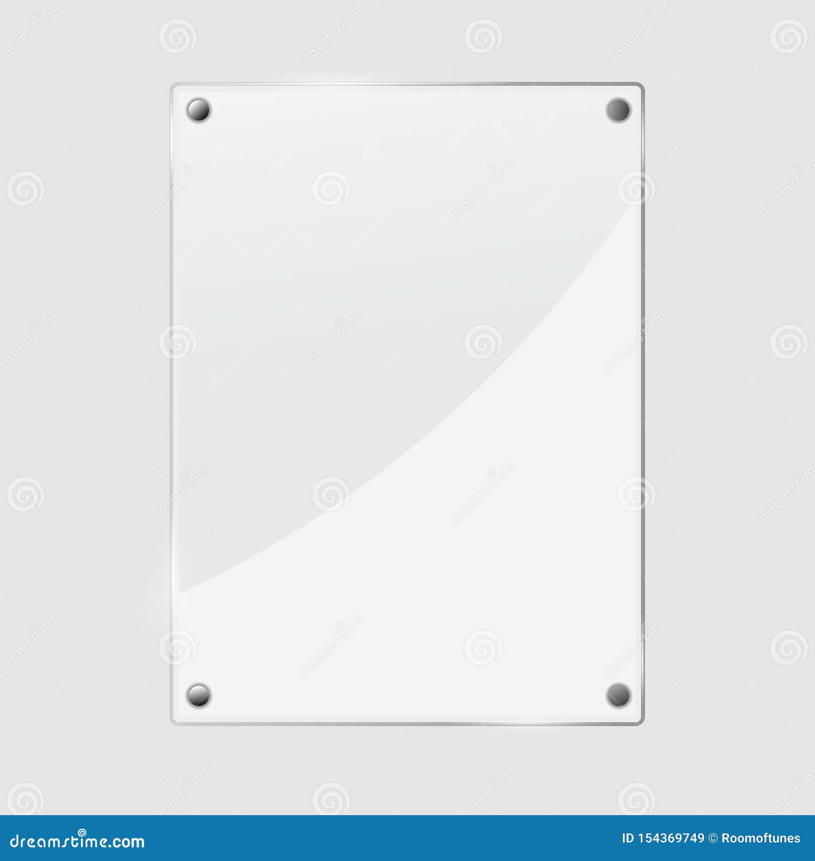 Vector Illustration of Glass or Plastic Transparent Panel on White ...