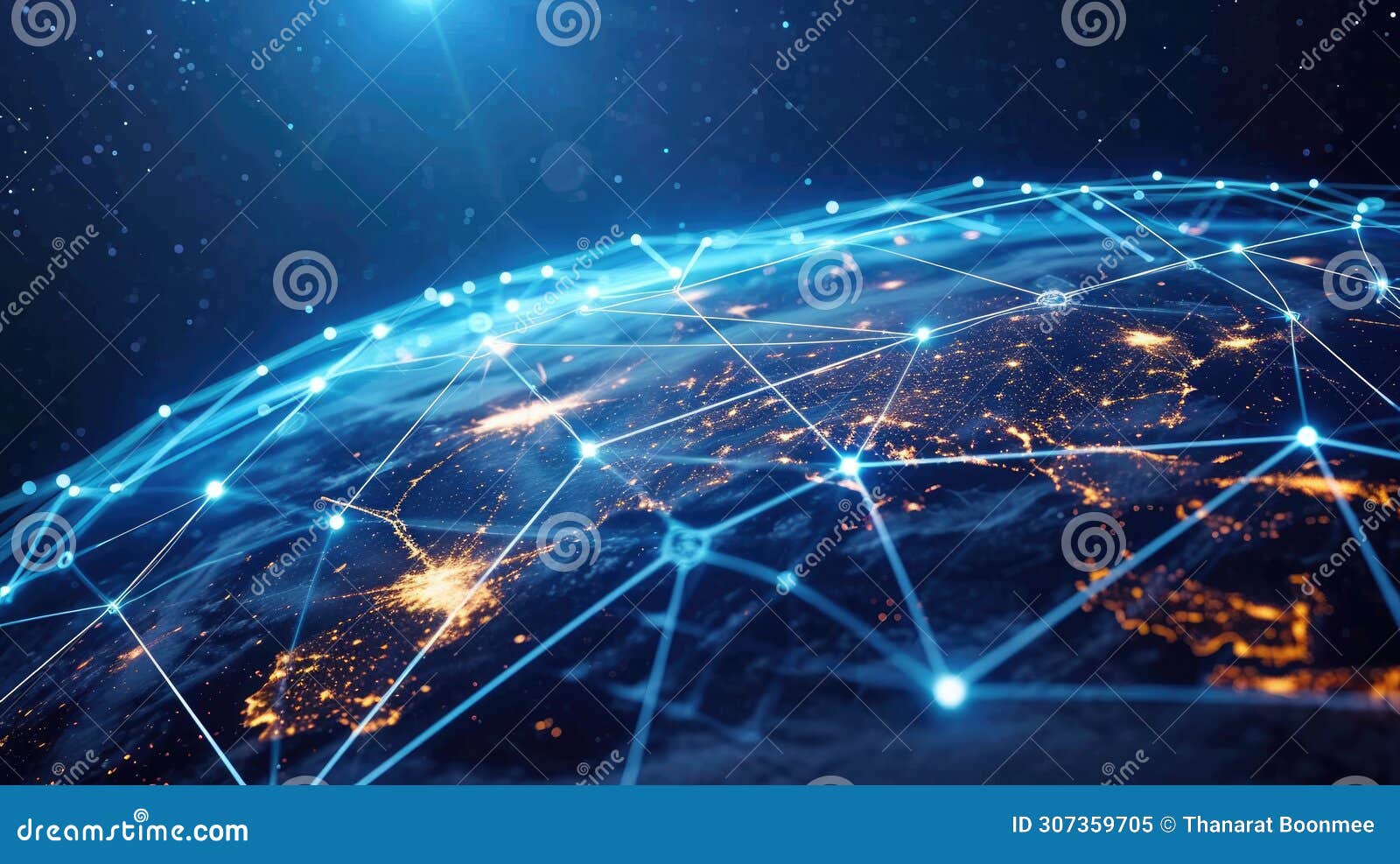 Illustration of Global Communication and Networking with a Globe ...