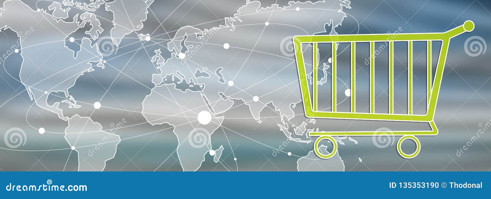 Concept of Global E-commerce Stock Illustration - Illustration of ...
