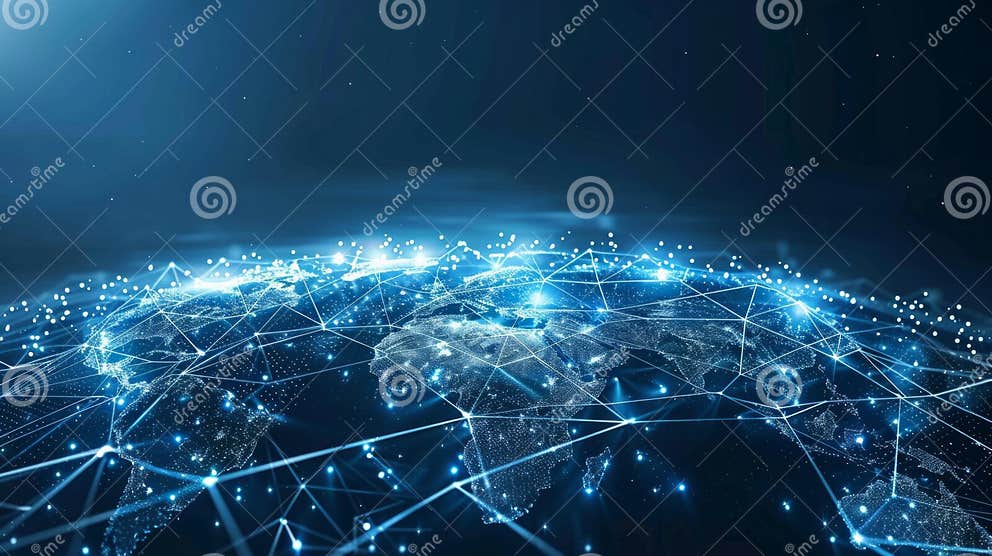 Illustration of Global Network Communication Infrastructure Using ...
