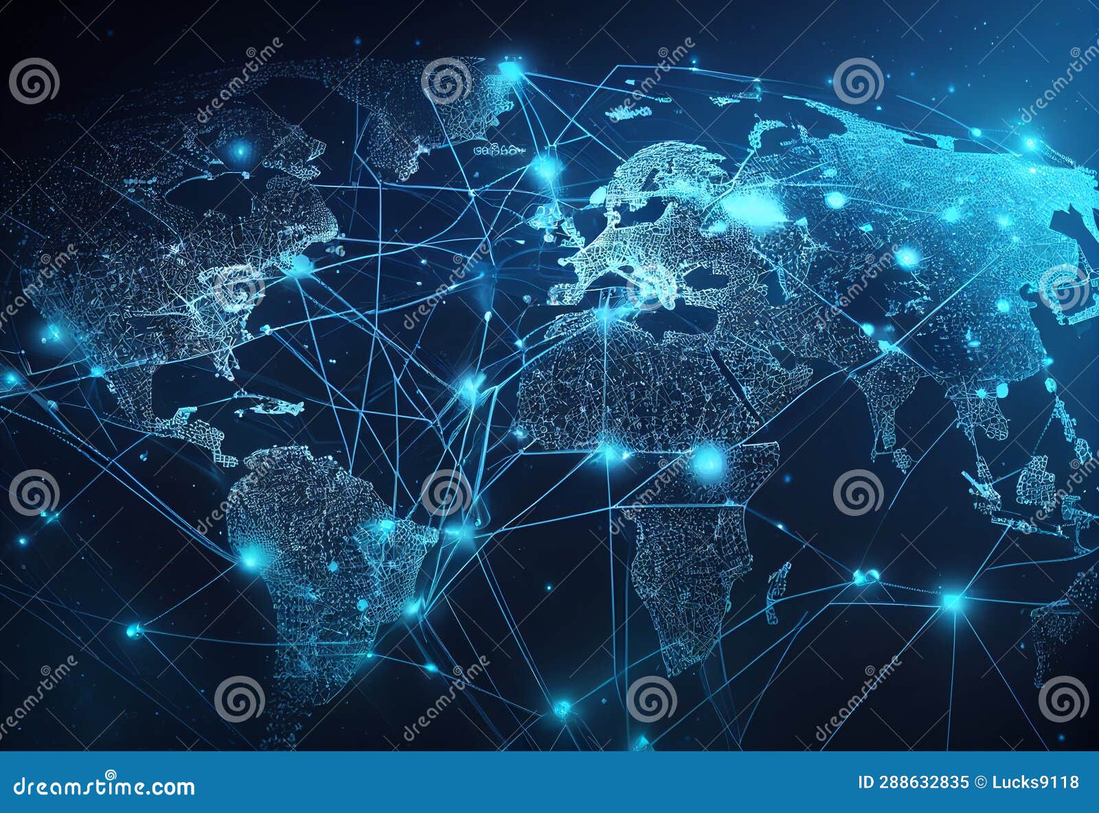 Global Network Concept. World Map Point. Global Network Planet Earth ...