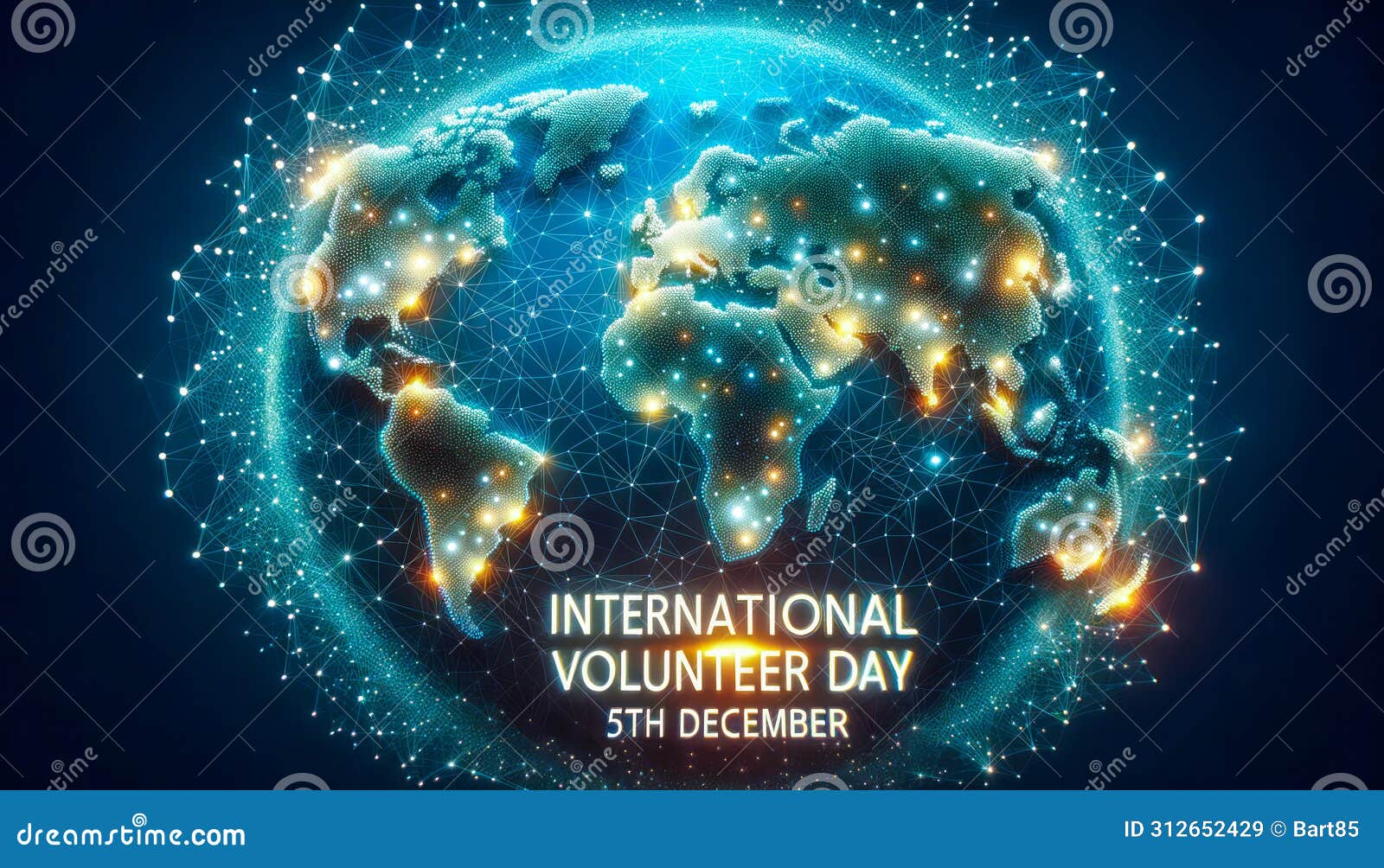 Illustration of Global Volunteer Network Depicted by Connected Dots on ...