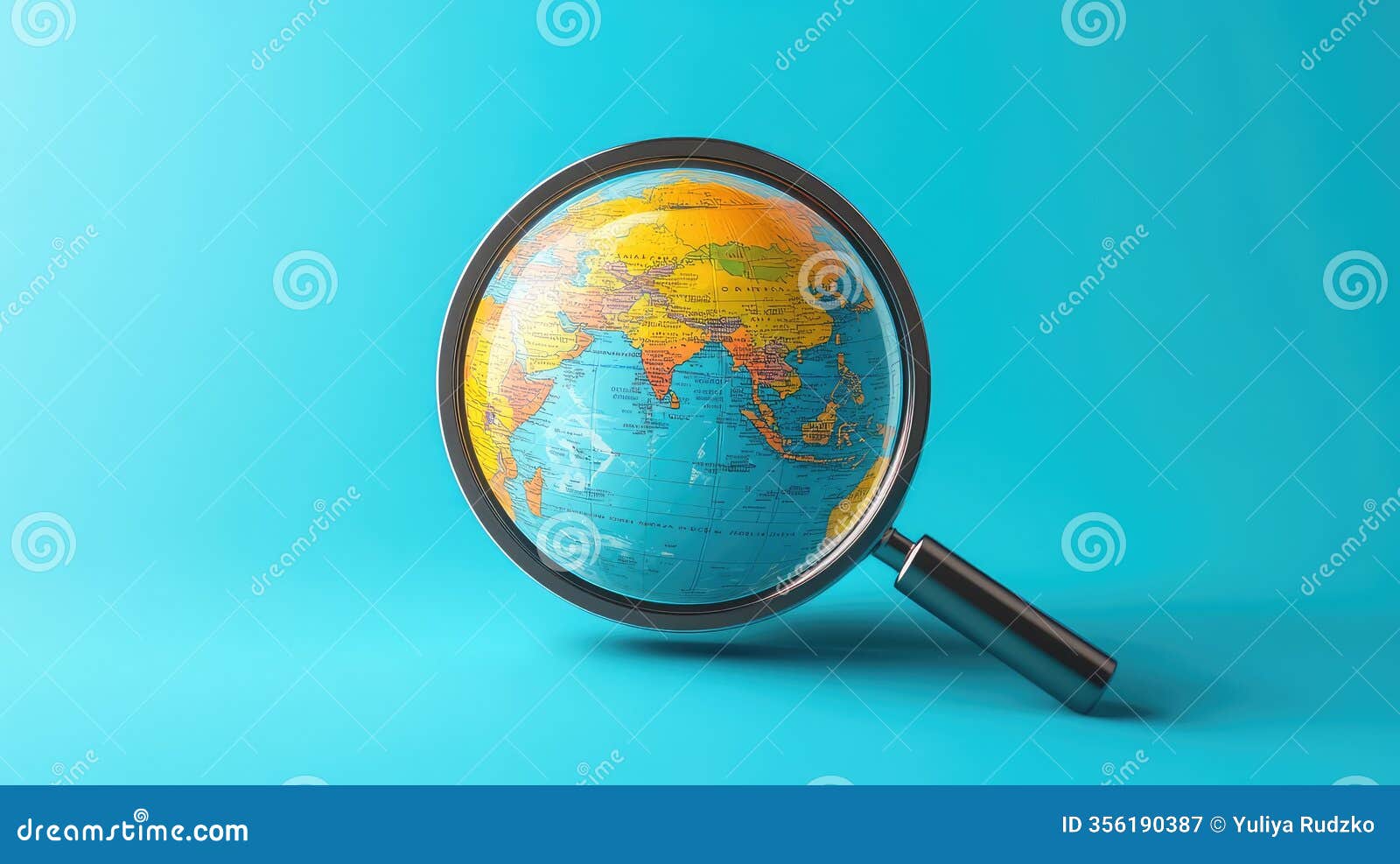 Illustration of a Globe with Magnifying Glass Seeking Solutions To ...