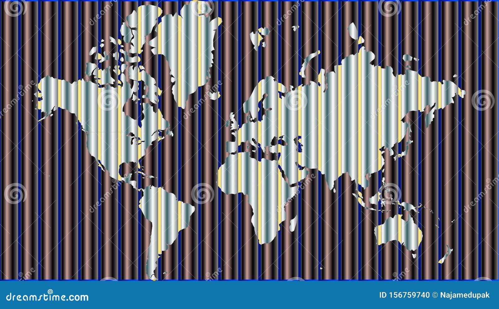 Illustration of Globe Map with Geometric Shapes Pattern Imposed Stock ...