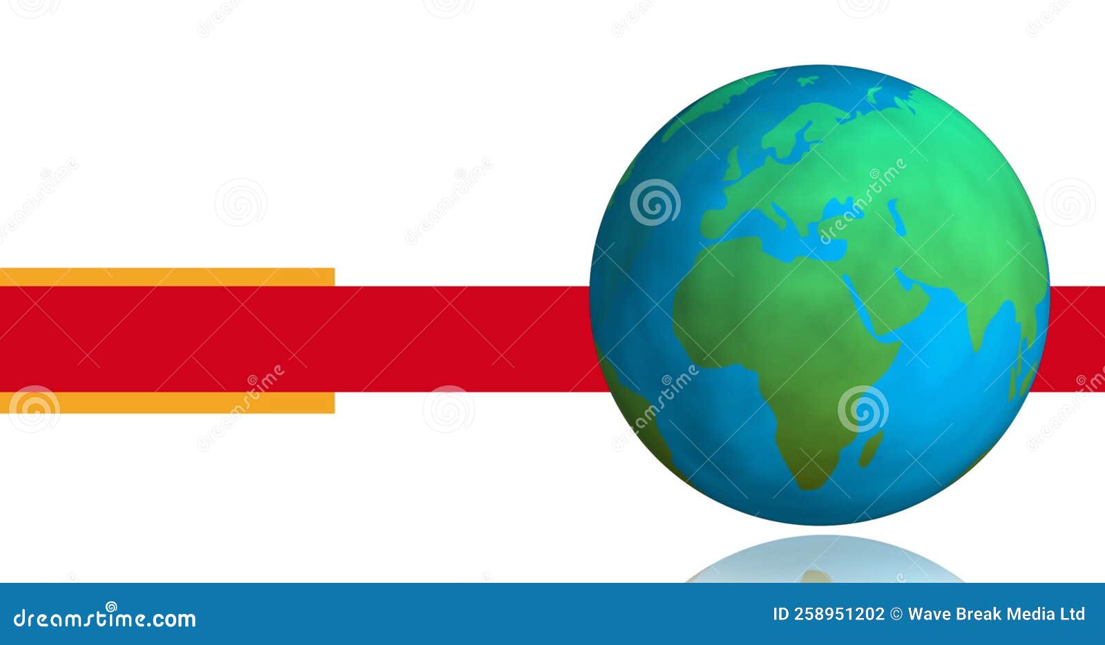 Illustration of Globe with Red and Yellow Lines Against White ...