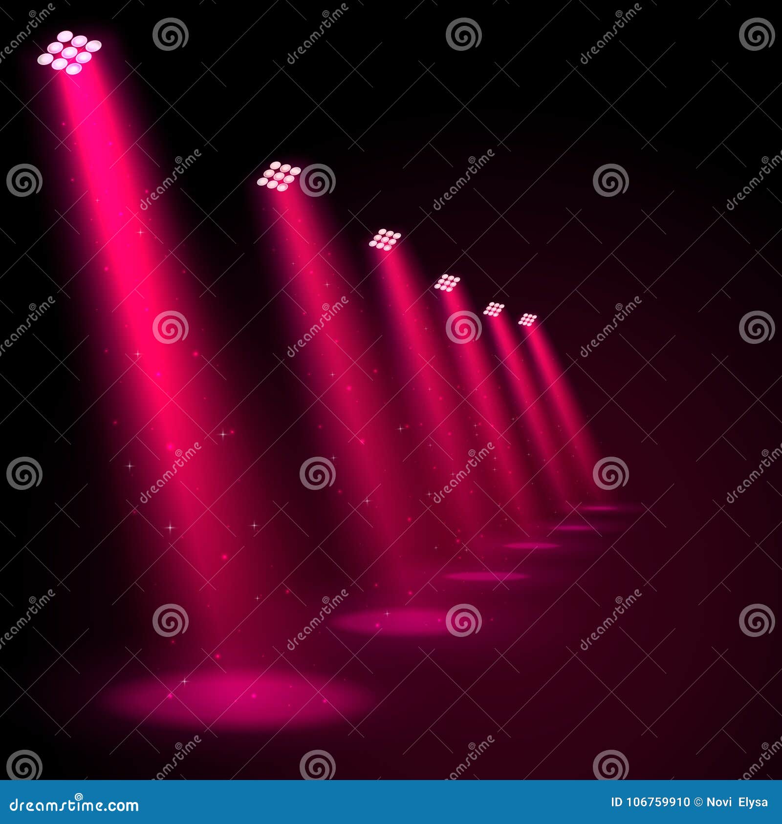 Glowing pink spotlights stock vector. Illustration of colorful - 106759910