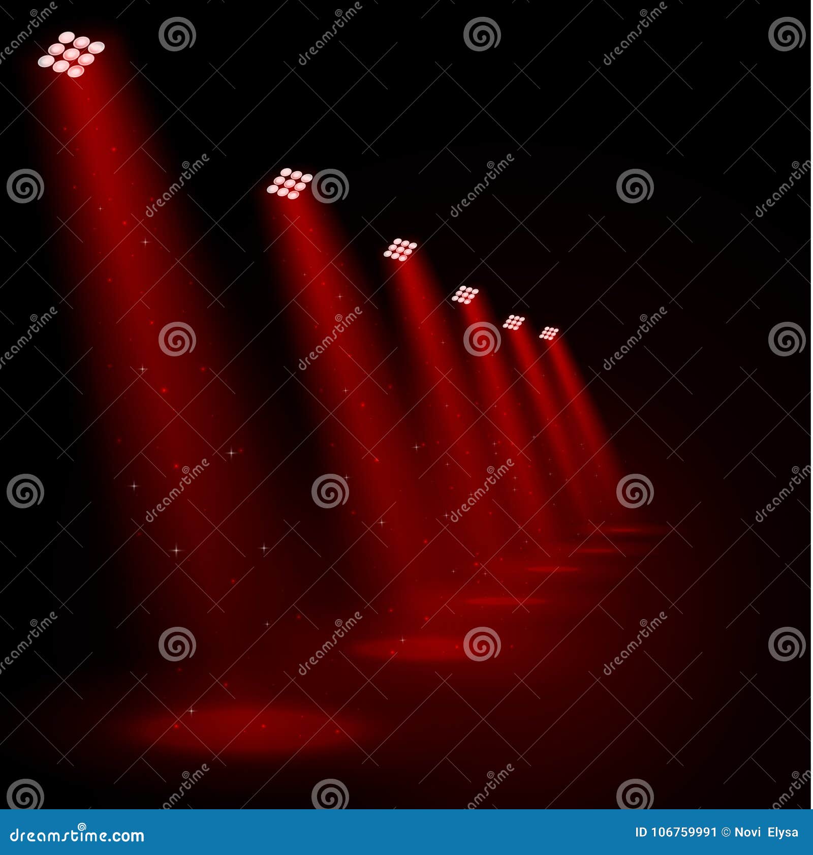 Glowing red spotlights stock vector. Illustration of dance - 106759991