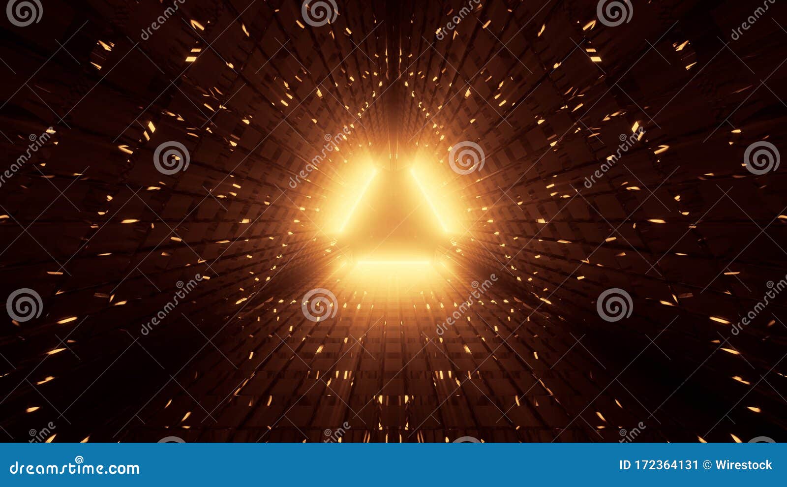 Illustration of Glowing Yellow Lines that Make a Triangle Stock ...