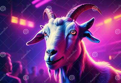 Illustration of Goat with Bright Neon Illumination Stock Illustration ...