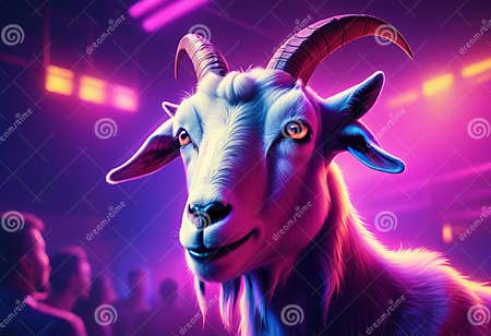 Illustration of Goat with Bright Neon Illumination Stock Illustration ...