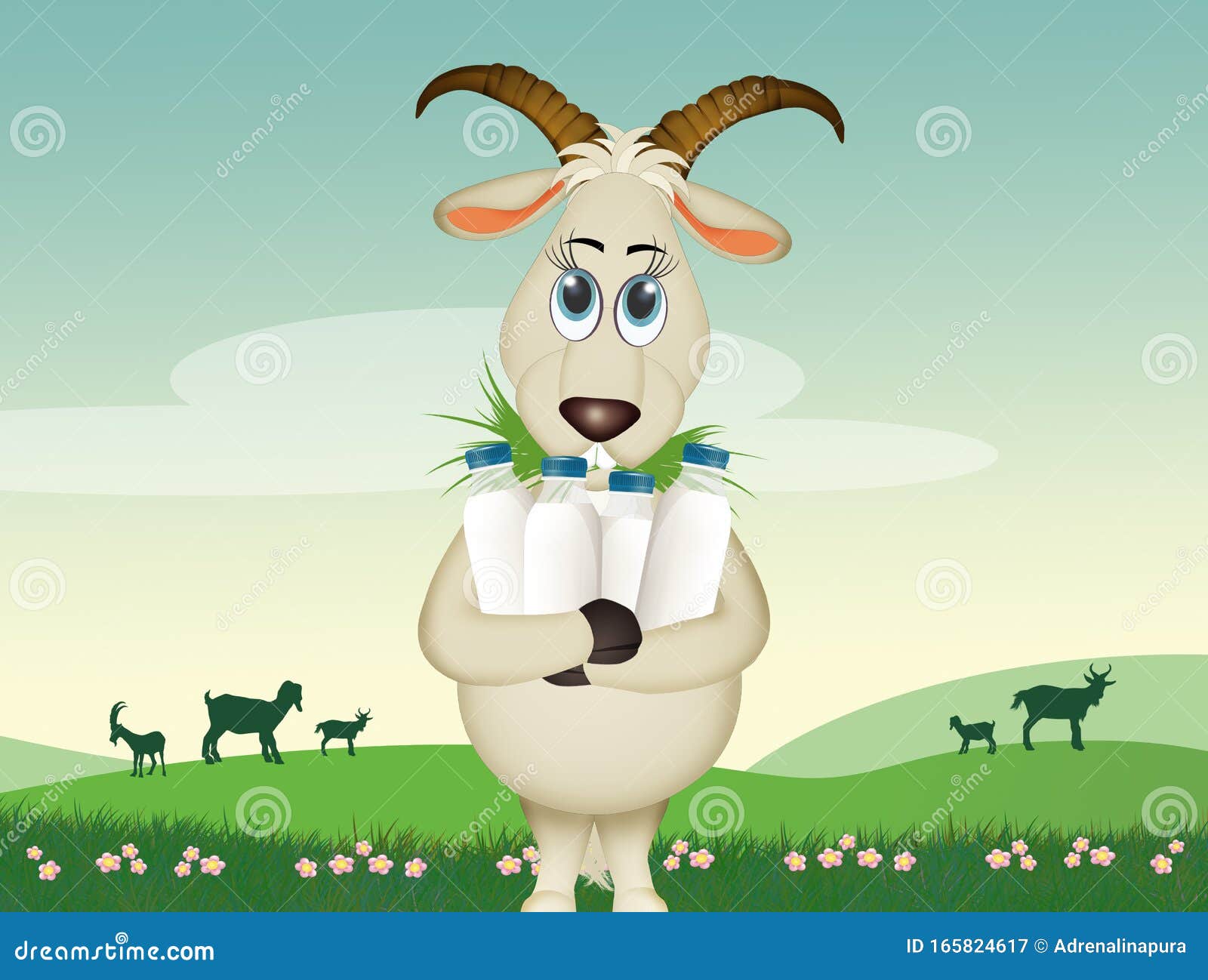 Goat, Milk Cans And Splash Milk, Logo Design. Dairy Farm, Milk Farm ...