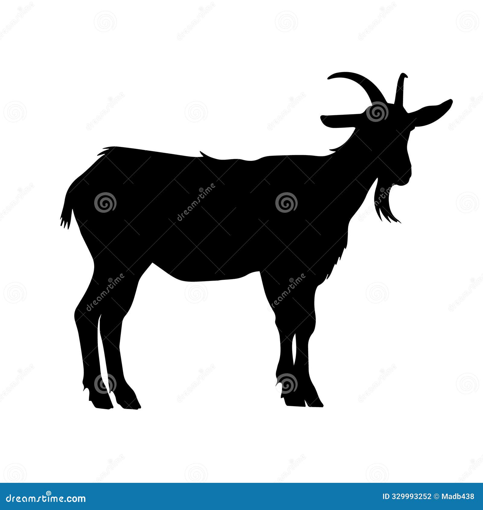 Illustration of a Goat Silhouette. Vector. Stock Illustration ...