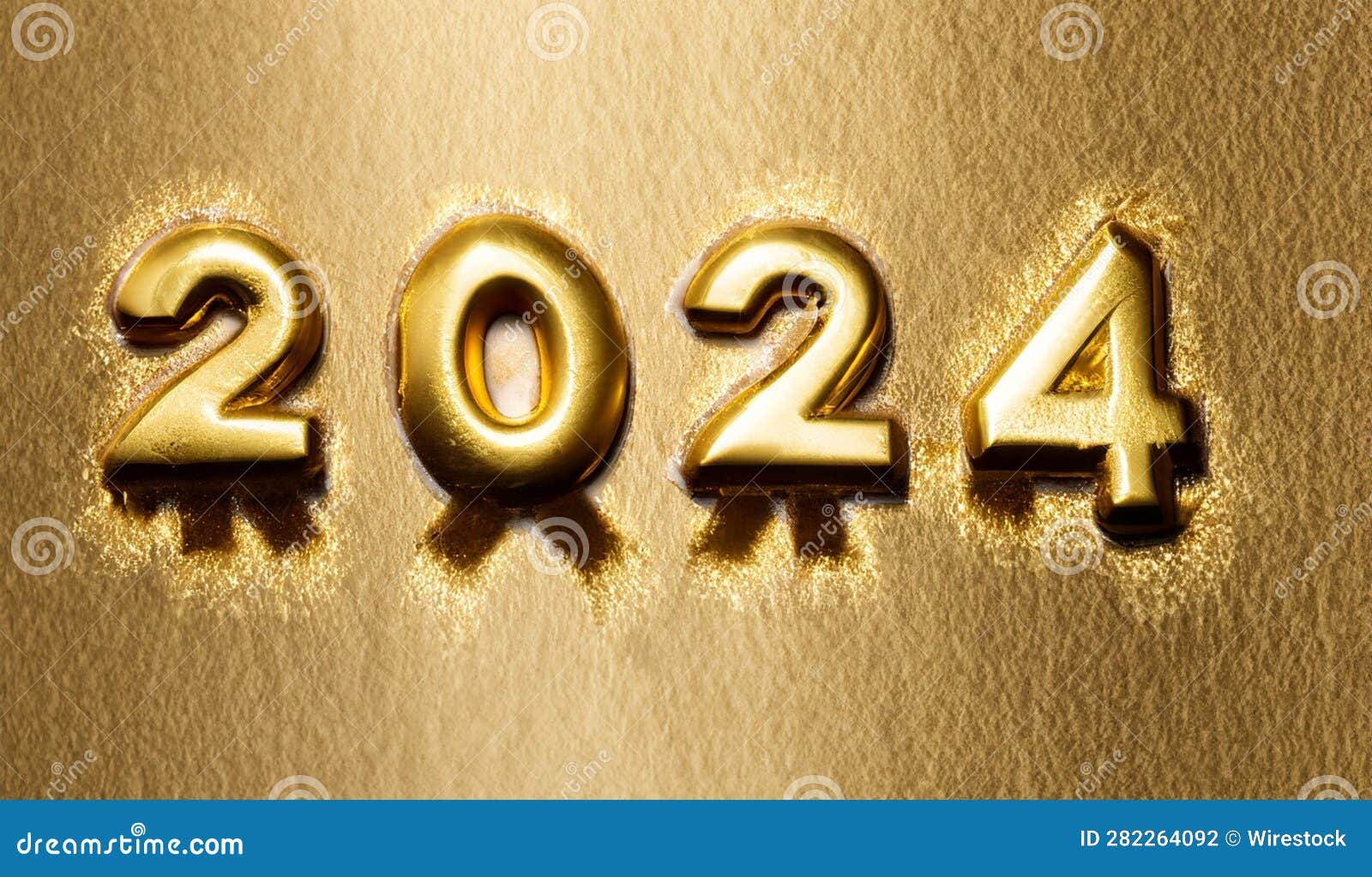 Illustration of a Gold 2024 Banner Stock Illustration - Illustration of ...
