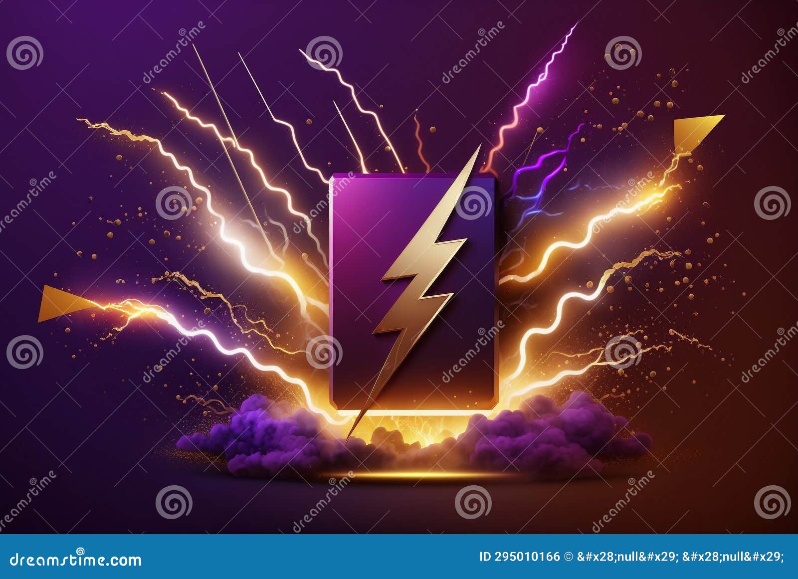 Illustration the Gold Bar Exploded into Multi-colored Lightning ...