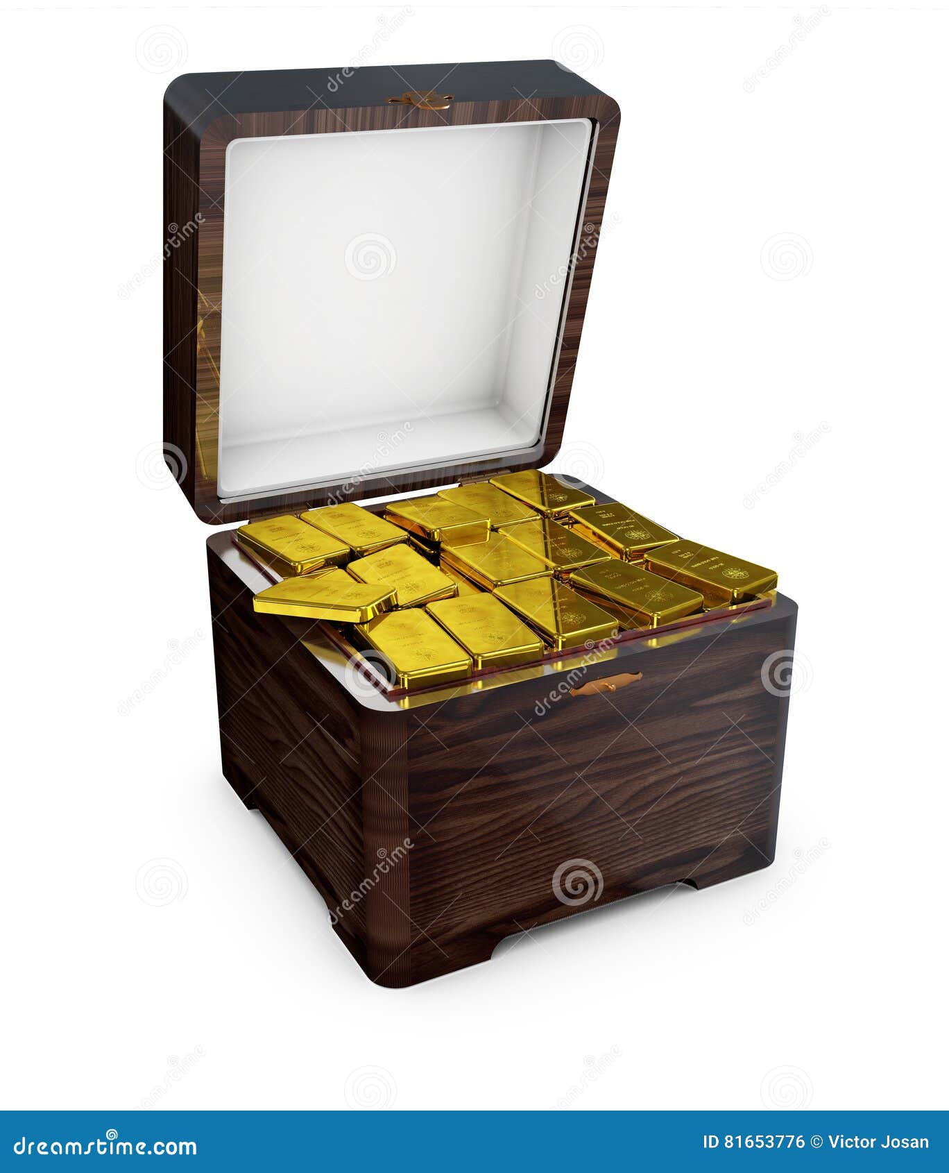 Illustration of Gold Bars in the Box, Financial Concept Stock ...