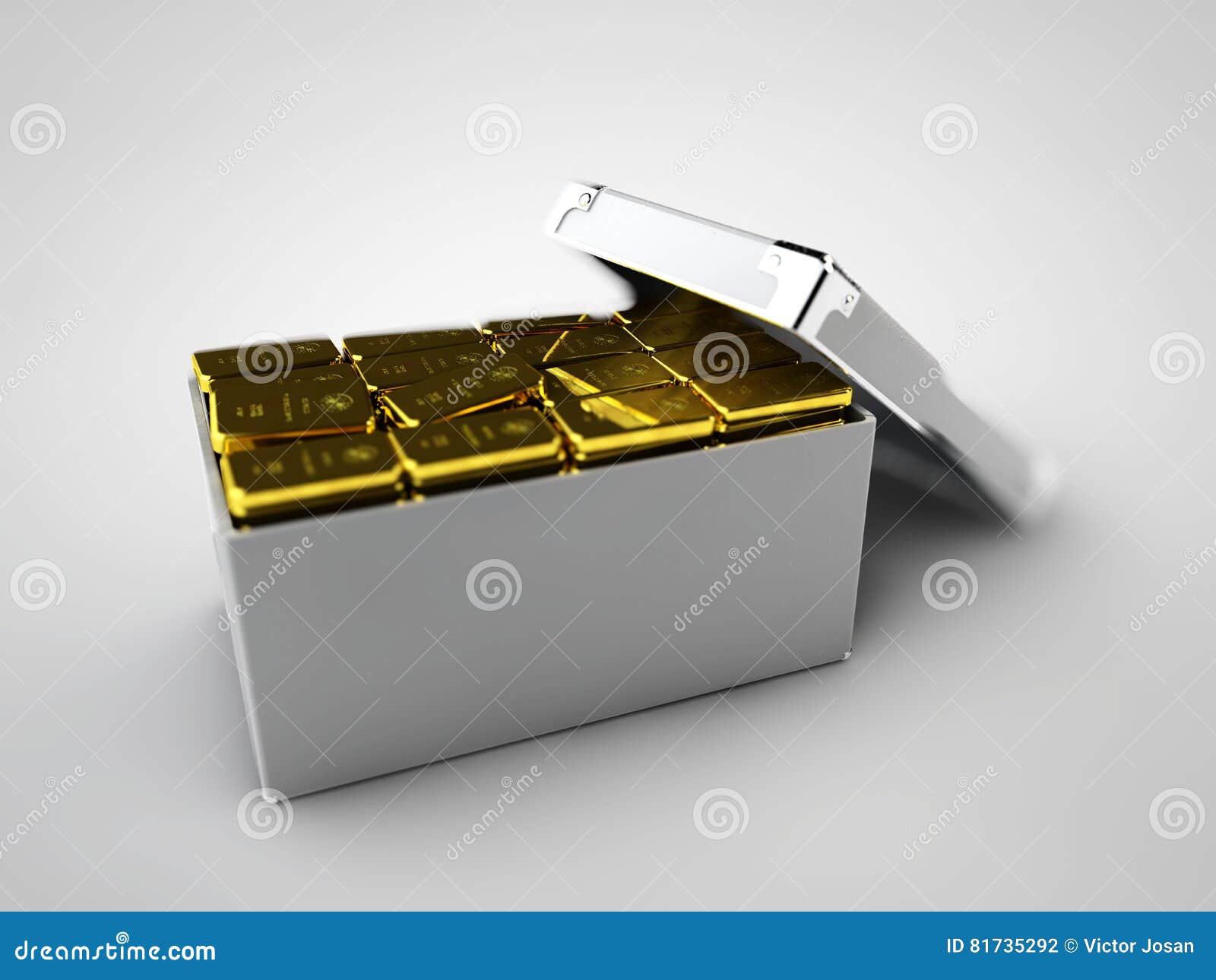 Illustration of Gold Bars in the Box, Financial Concept Stock ...
