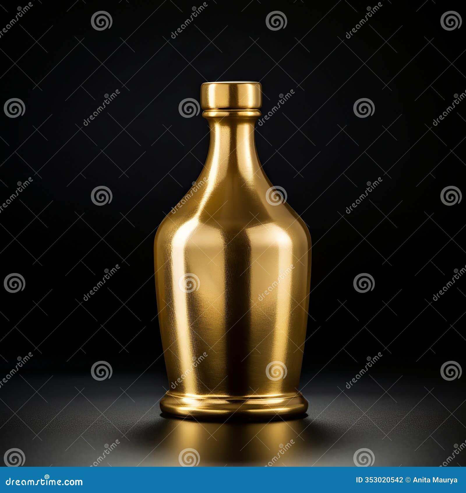 Illustration of Gold Bottle Isolated on White, Generative Ai Stock ...