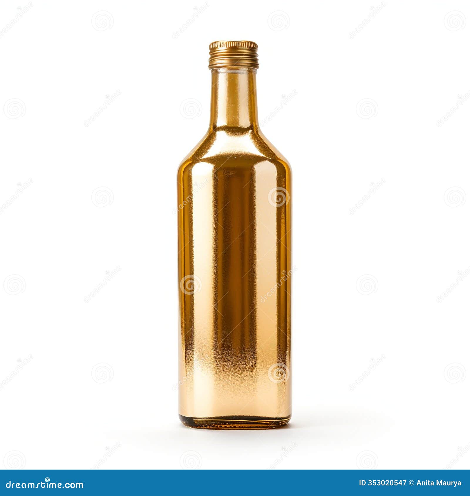 Illustration of Gold Bottle Isolated on White, Generative Ai Stock ...