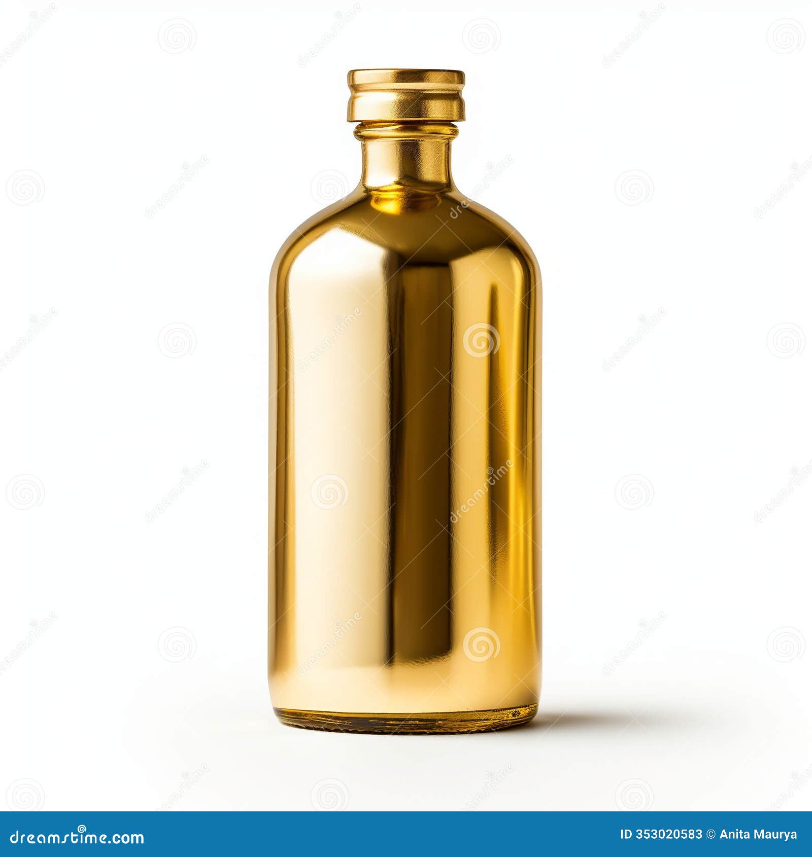 Illustration of Gold Bottle Isolated on White, Generative Ai Stock ...
