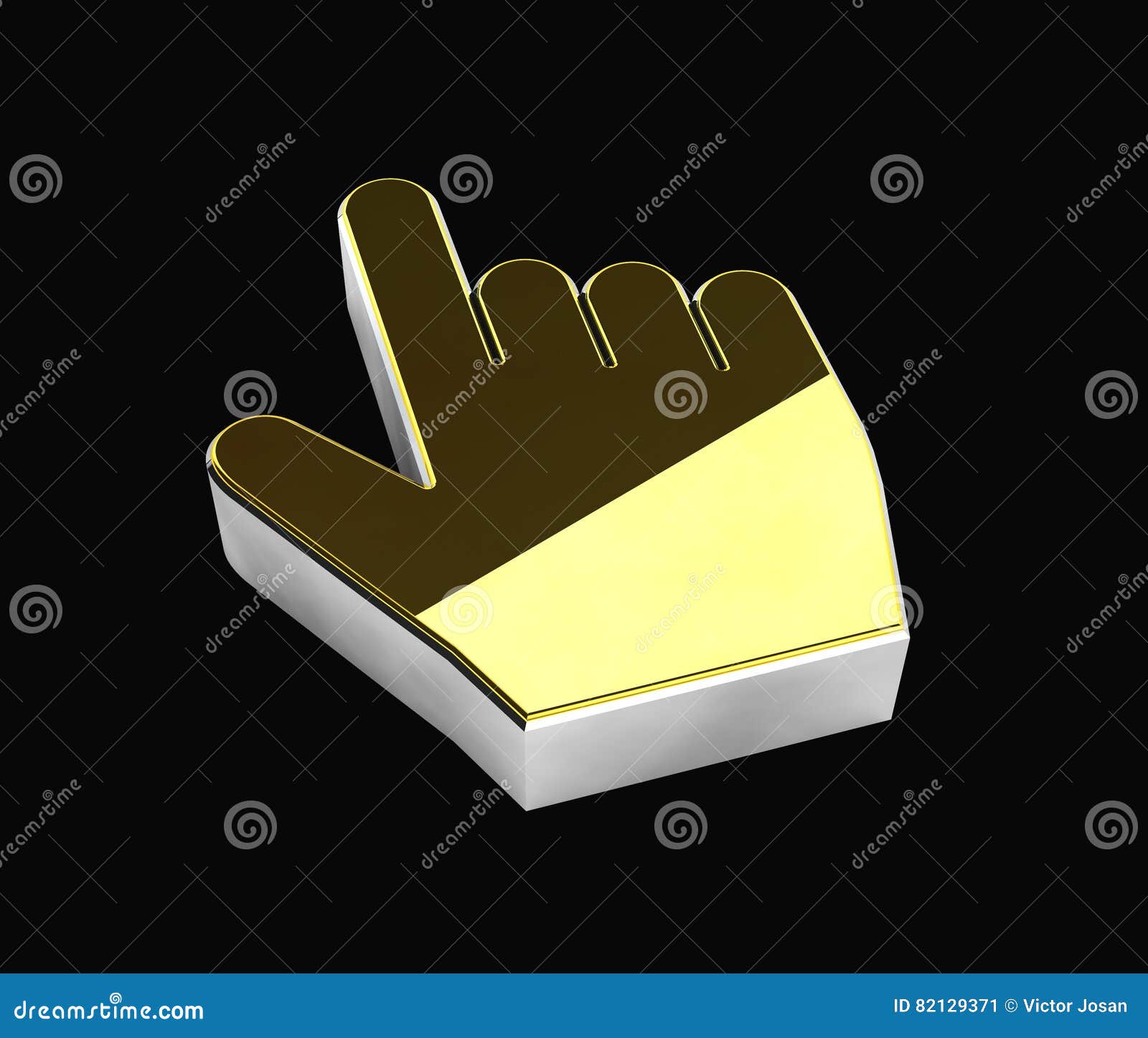 Illustration of Gold Click Symbol on Black Background Stock ...